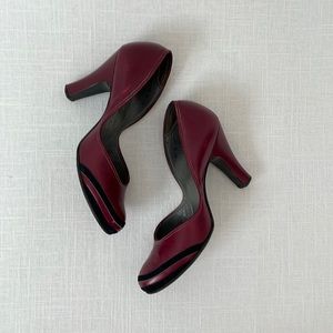 Johansen | Shoes | Vintage Johansen Maroon And Black Heels | Poshmark
